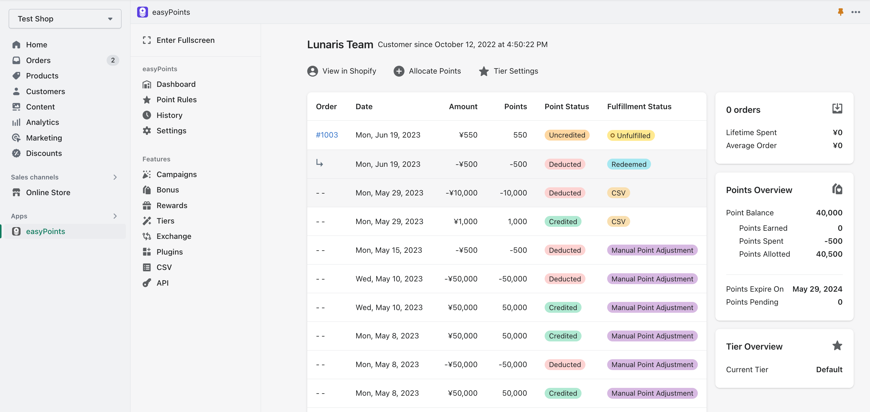 Point Status Details – easyPoints Help Desk